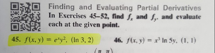 Solved ,?Finding and Evaluating Partial Derivatives iIn | Chegg.com