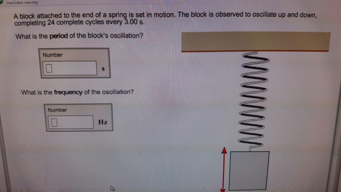 A block attached to the end of a spring is set in | Chegg.com