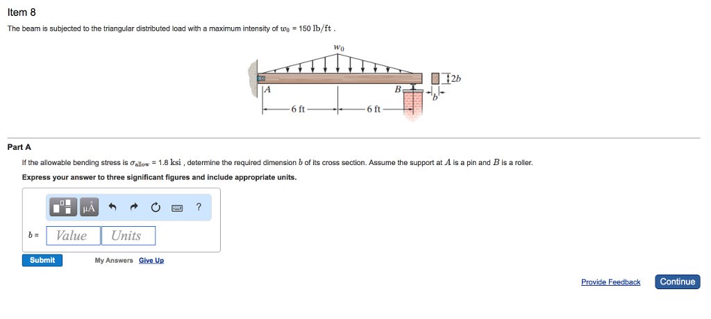 Solved The beam is subjected to the triangular distributed | Chegg.com