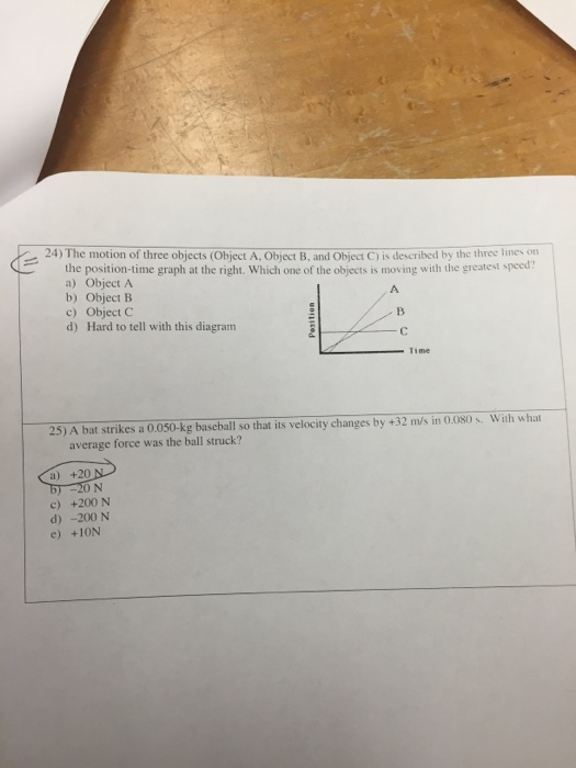 Solved The motion of three objects (Object A. Object B. and | Chegg.com