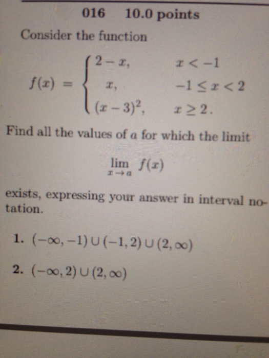 Solved 016 10.0 points Consider the function f(z) = z, ( | Chegg.com