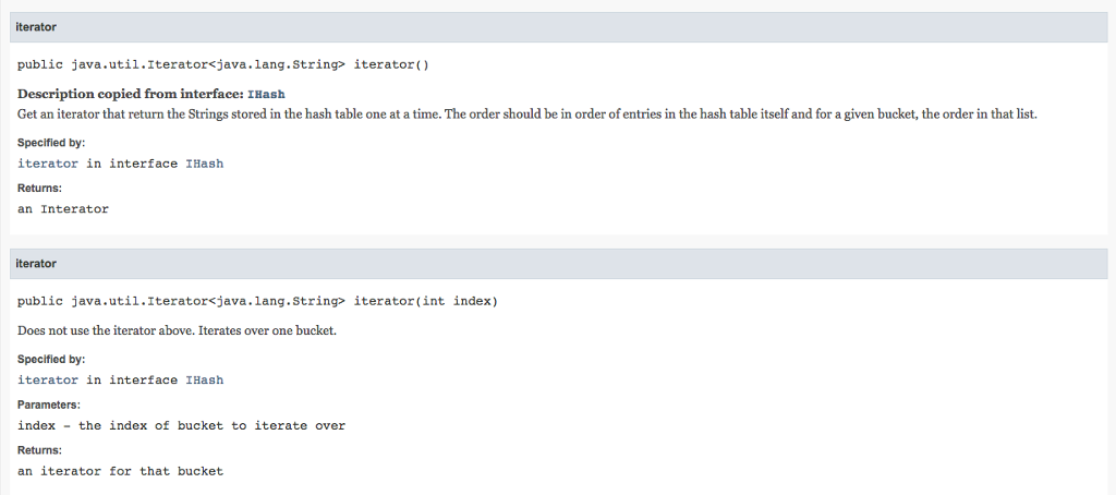 Hash Table java COMPLETE THE METHODS THAT HAVE | Chegg.com
