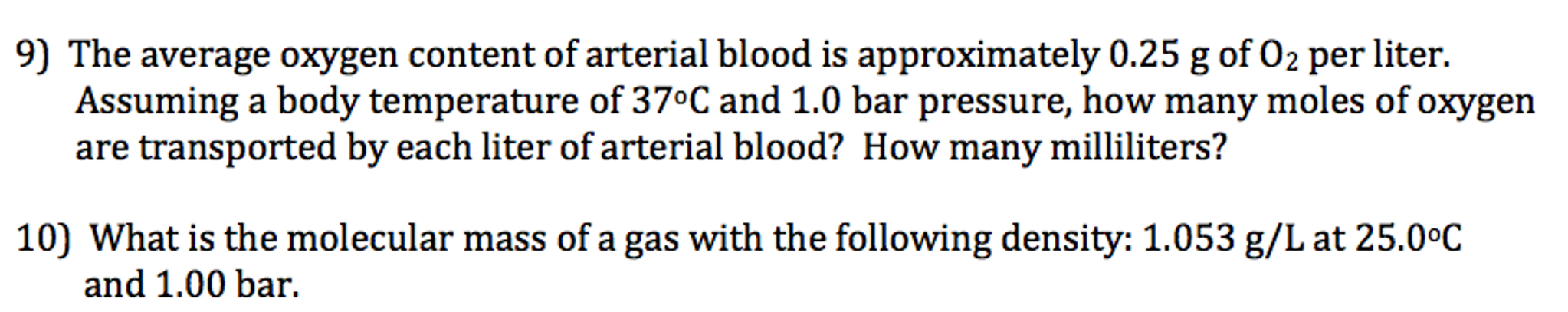 Solved The average oxygen content of arterial blood is | Chegg.com