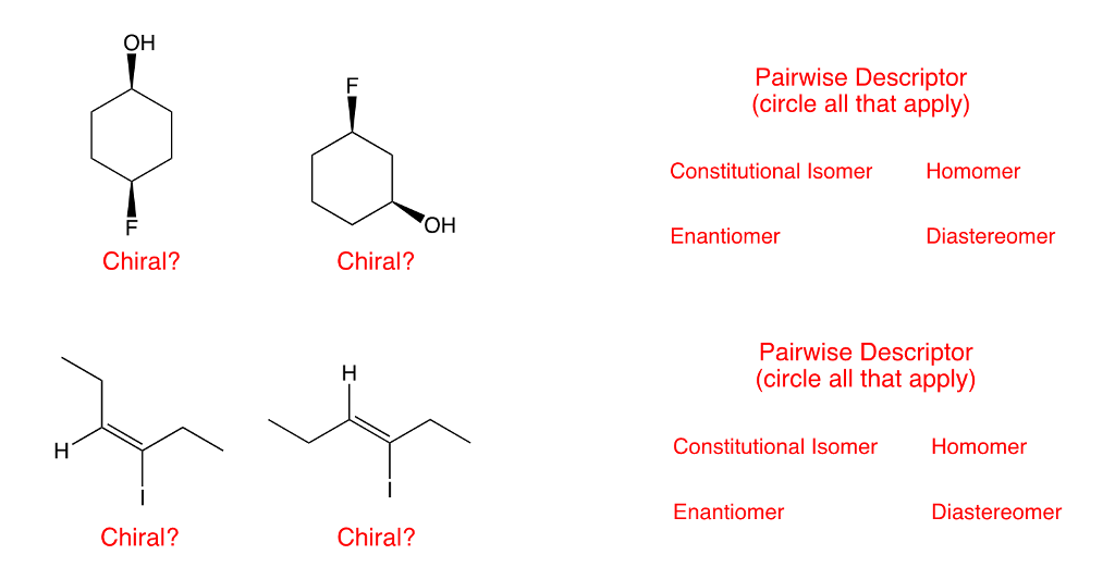 Solved For each of the following pairs of molecules, | Chegg.com