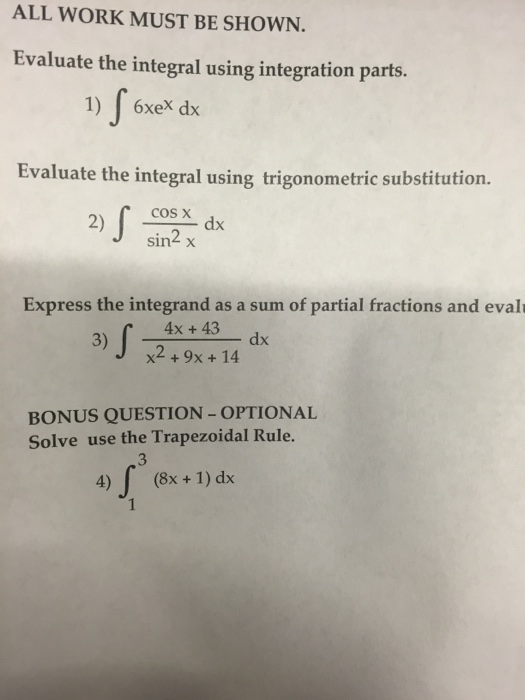 Solved Evaluate the integral using trigonometric | Chegg.com