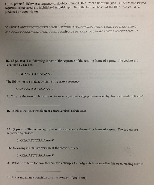 Solved These question were on my Genetics Exam. I want to | Chegg.com