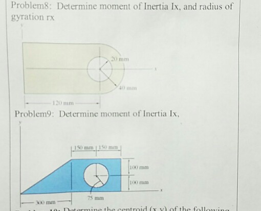 Solved Determine moment of Inertia Ix, and radius of | Chegg.com