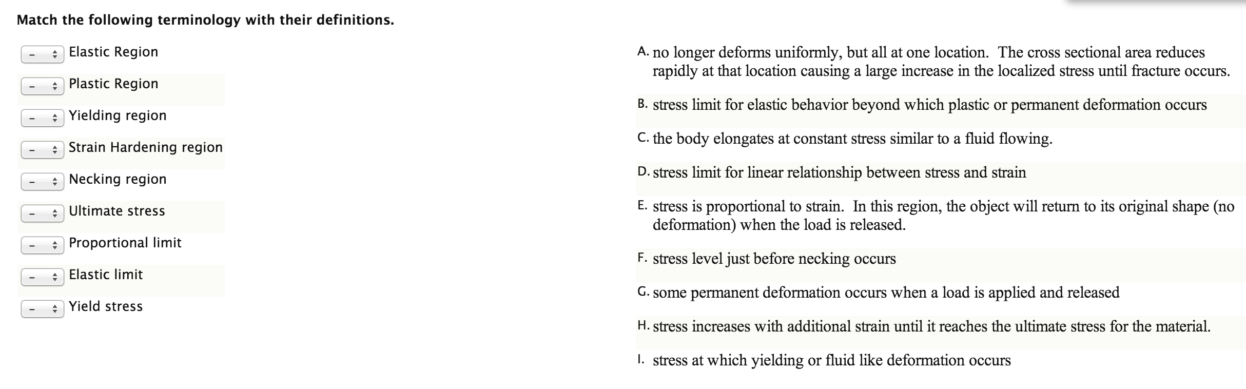 Solved Match the following terminology with their | Chegg.com