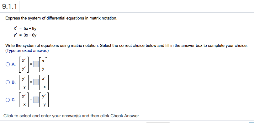 Solved Express the system of differential equations in | Chegg.com