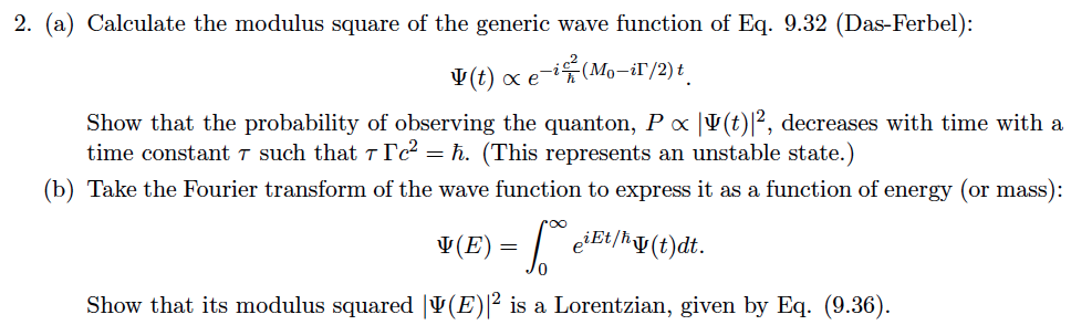 Solved 2 A Calculate The Modulus Square Of The Generic
