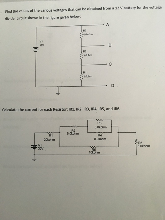 Solved Find the values of the various voltages that can be | Chegg.com