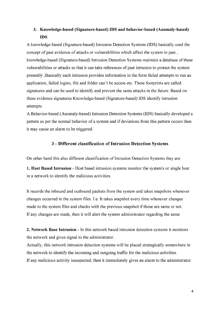 Solved 1 Introduction An intrusion detection system or IDS | Chegg.com