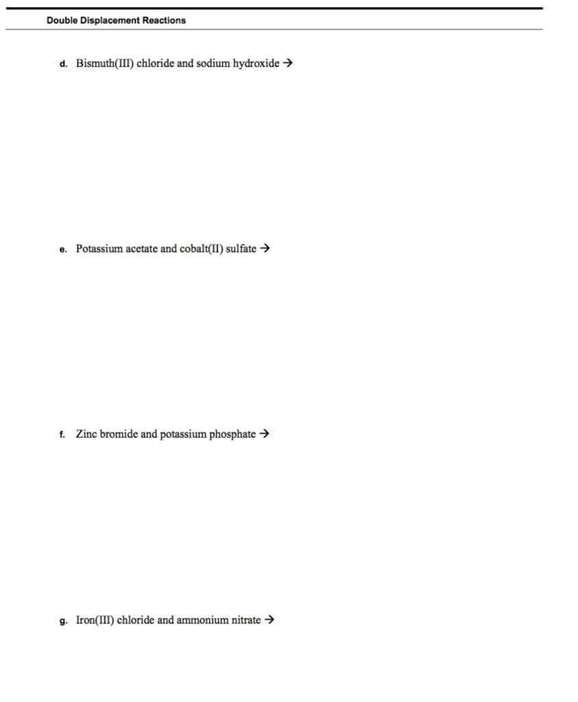Solved Using the three criteria for double displacement | Chegg.com