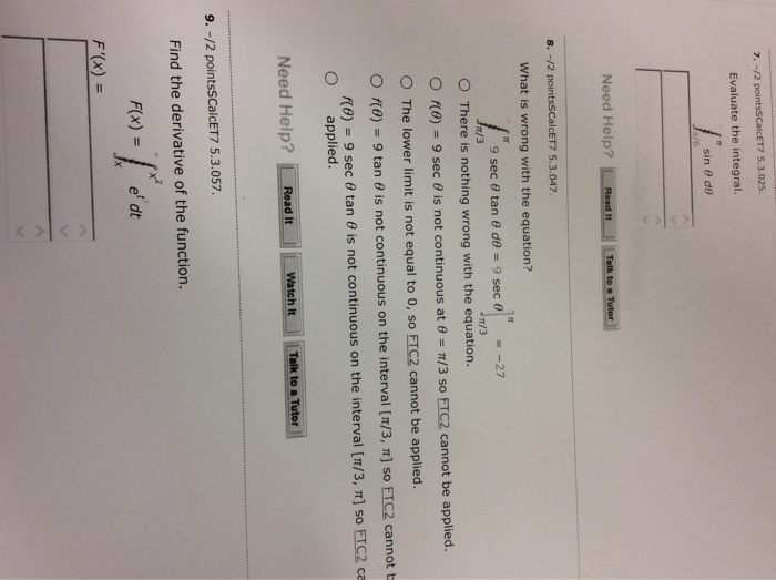 Solved Evaluate the integral. Integral^pi_pi/6 sin theta d | Chegg.com