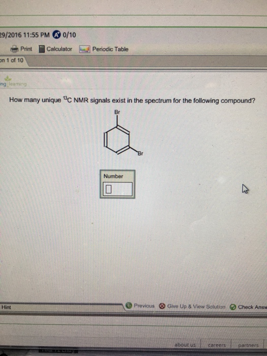Solved How many unique^13C NMR signals exist in the spectrum | Chegg.com
