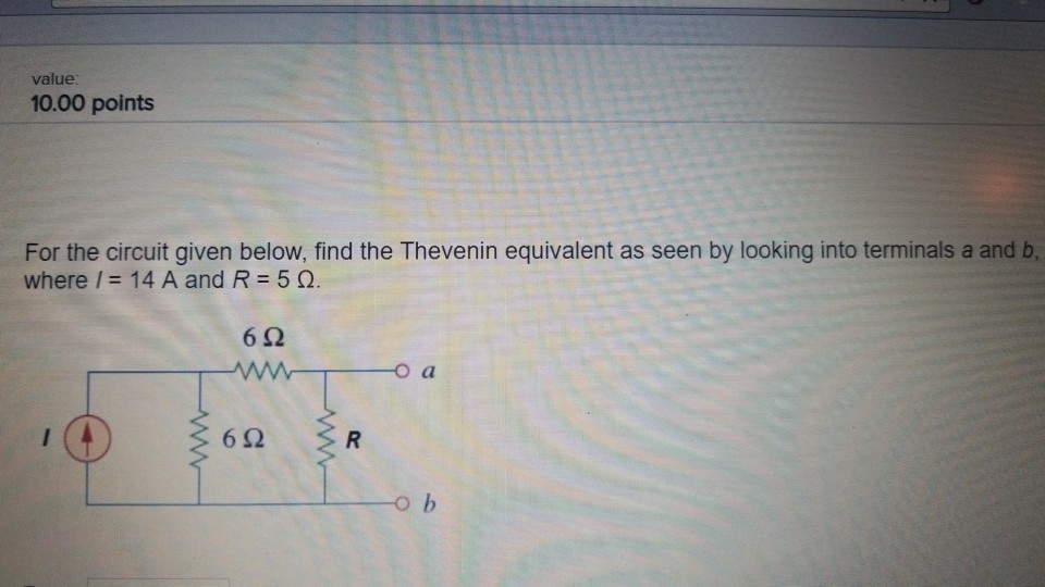 Solved value 10.00 points For the circuit given below, find | Chegg.com
