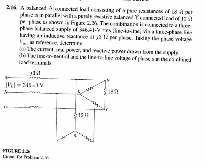 Solved A balanced delta - connected load consisting of a | Chegg.com