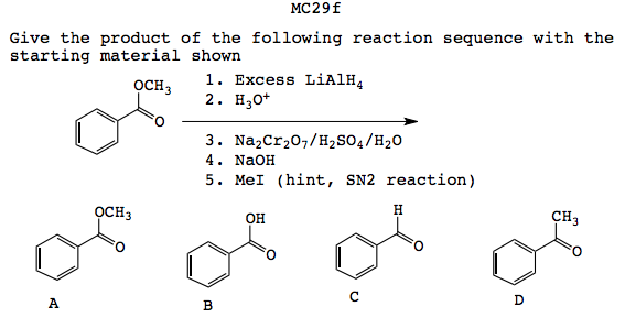 Solved MC29f Give the product of the following reaction | Chegg.com