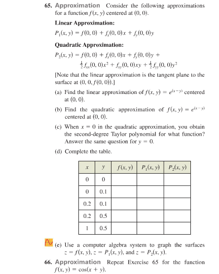 Solved 65. Approximation Consider the following | Chegg.com