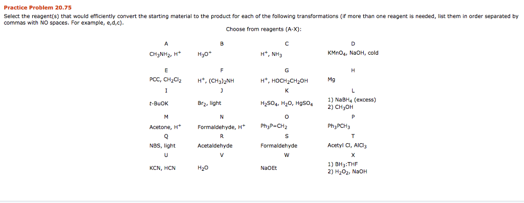 Solved Select the reagent(s) that would efficiently convert | Chegg.com