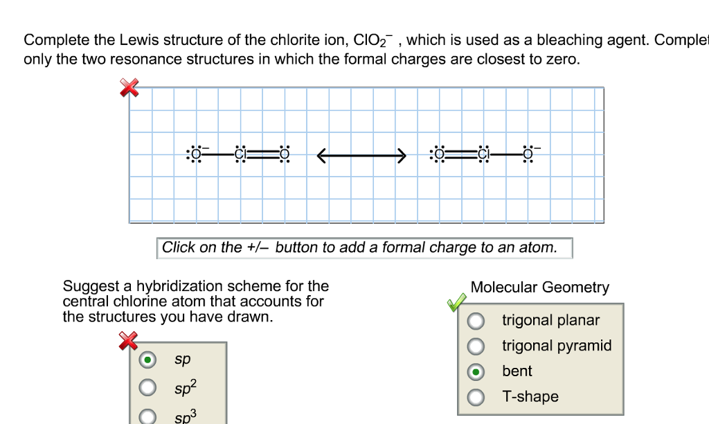 Solved Complete the Lewis structure of the chlorite ion, | Chegg.com