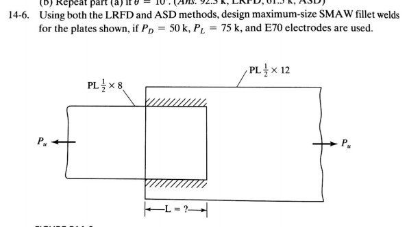 Solved Using both the LRFD and ASD methods, design | Chegg.com