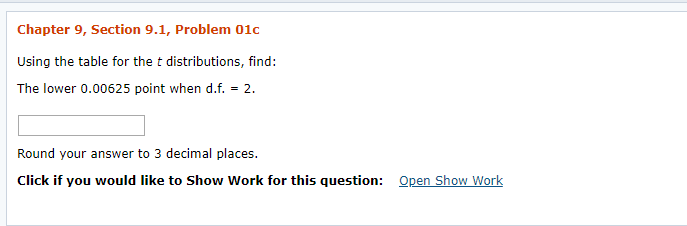 Solved Chapter 9, Section 9.1, Problem 01c Using the table | Chegg.com