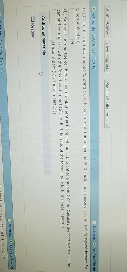 Solved Submit Answer Save Progress Practice Another Version | Chegg.com