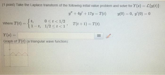 Solved Take the Laplace transform of the following initial | Chegg.com