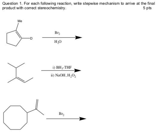 Solved Question 1. For each following reaction, write | Chegg.com