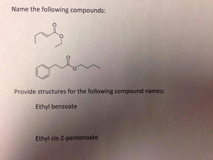 Solved Name the following compounds: Provide structures for | Chegg.com