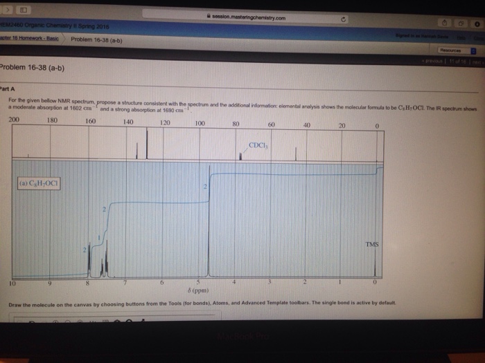 Solved "For the given bellow NMR spectrum, propose a | Chegg.com