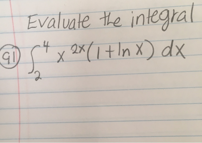Solved Evaluate the integral x^2x(1+ ln x)dx | Chegg.com
