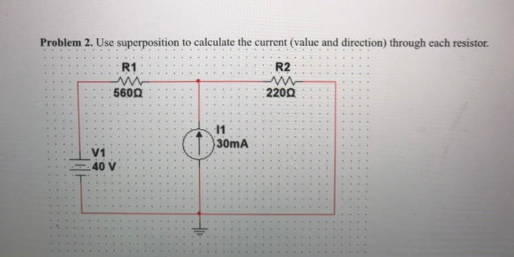 Solved Use superposition to calculate the current (value and | Chegg.com