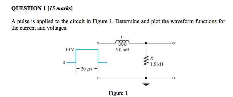 Solved QUESTION 1 [15 marks] A pulse is applied to the | Chegg.com