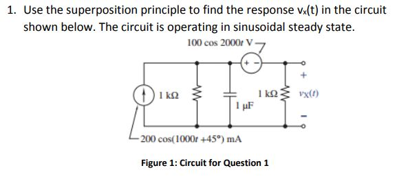 Solved 1. Use the superposition principle to find the | Chegg.com