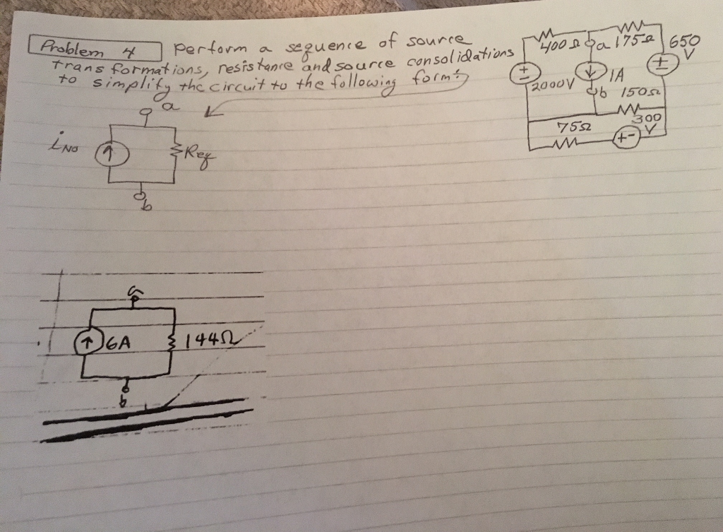 Solved Perform a sequence of source transformations, | Chegg.com