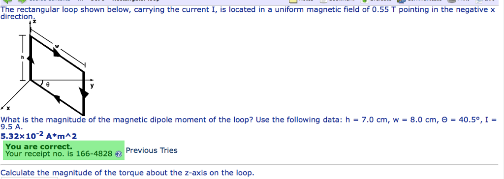 Solved The rectangular loop shown below, carrying the | Chegg.com