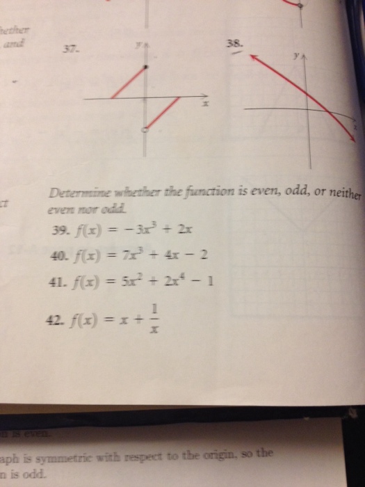 Solved Determine whether the function is even, odd, or | Chegg.com