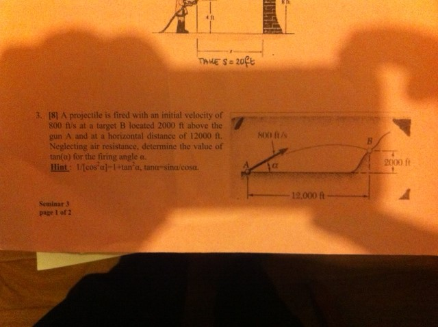 Solved 3. [8] A projectile is fired with the an initial | Chegg.com