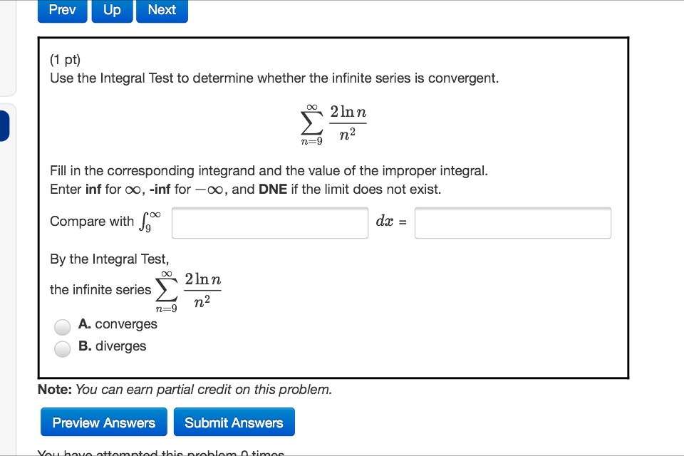 Solved Use the Integral Test to determine whether the | Chegg.com