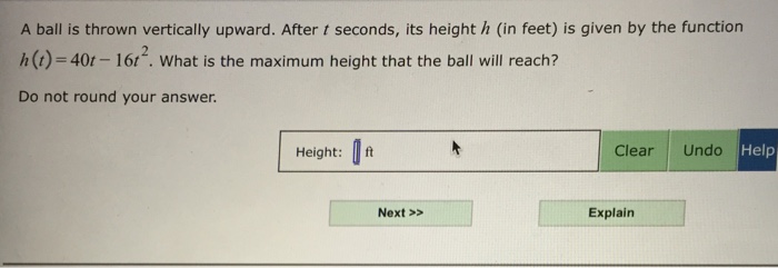 Solved A ball is thrown vertically upward. After t seconds, | Chegg.com