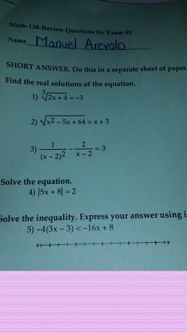 Solved Math-130-Review Questions for Esam W | Chegg.com