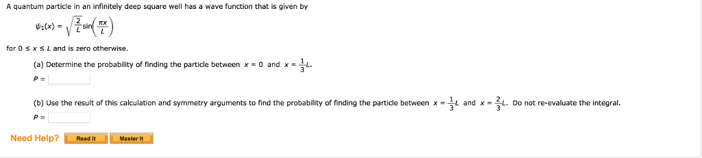 Solved A quantum particle in an infinitely deep square well | Chegg.com