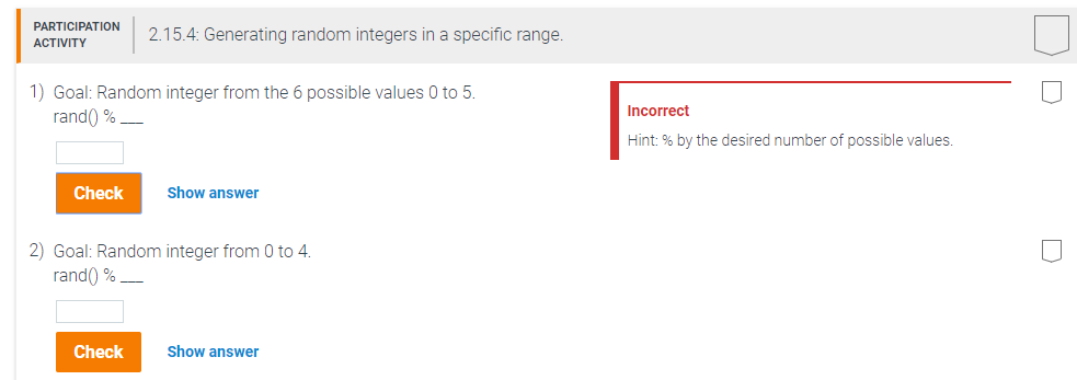 Solved 2.15.4 Generating random integers in a specific range | Chegg.com Solved 2.15.4 Generating random integers in a specific range | Chegg.com