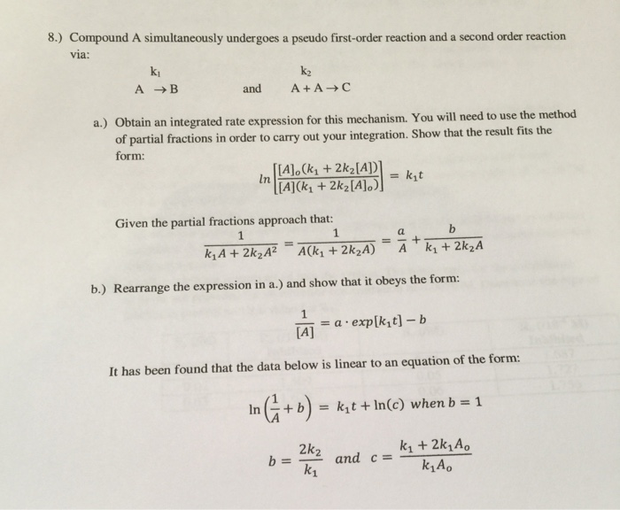 Solved Compound A simultaneously undergoes a pseudo | Chegg.com