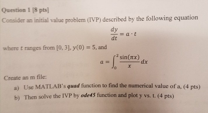Solved Consider an initial value problem (IVP) described by | Chegg.com
