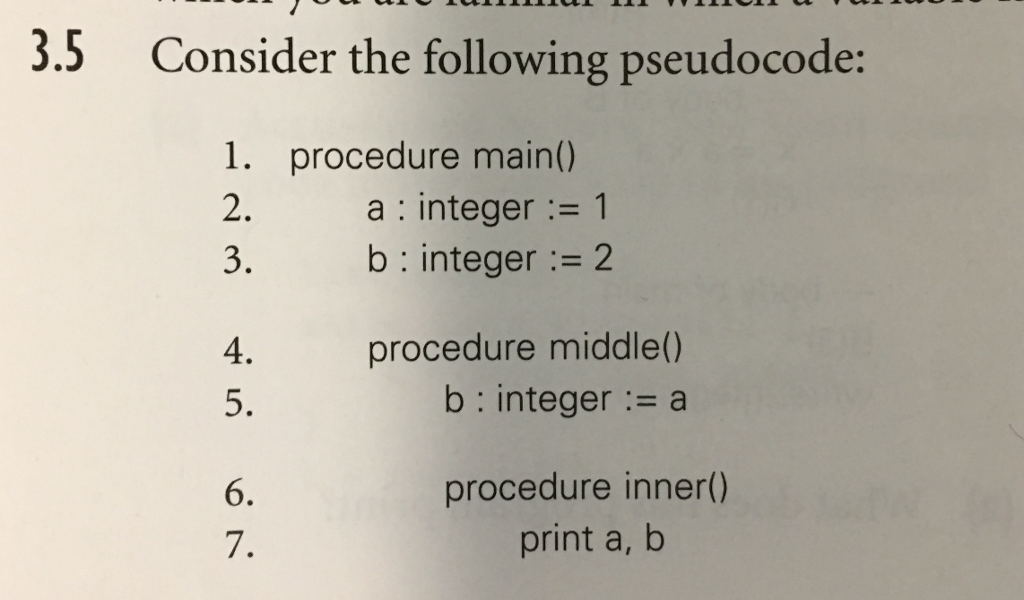 3.5 Consider the following pseudocode: 1. procedure | Chegg.com