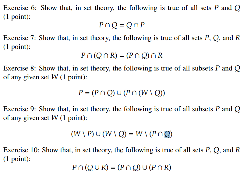 Solved Show that, in set theory, the following is true of | Chegg.com