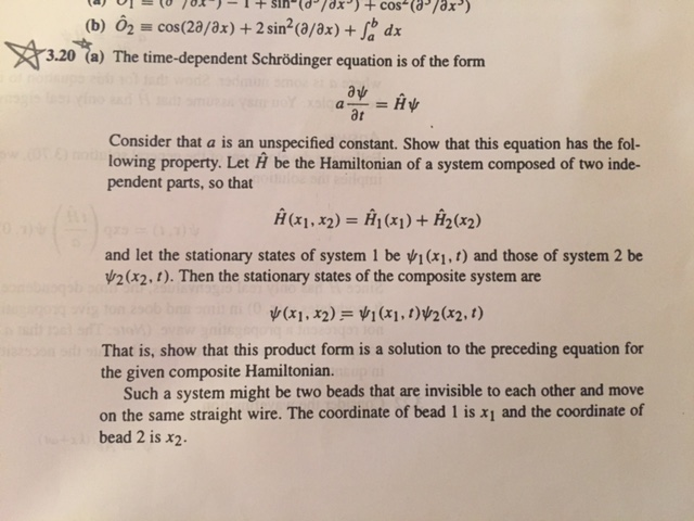 Solved The time-dependent Schrodinger equation is of the | Chegg.com